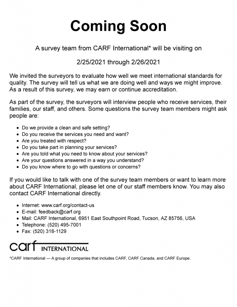 CARF Accreditation – Agape Villages